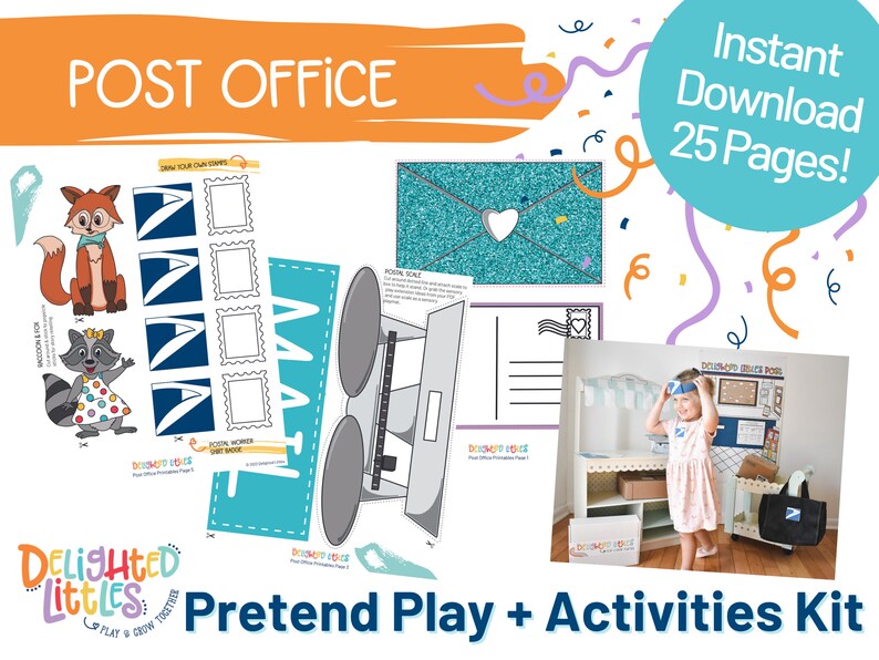 Post Office Pretend Play, Pretend Play Printables, Digital Pretend Play ...