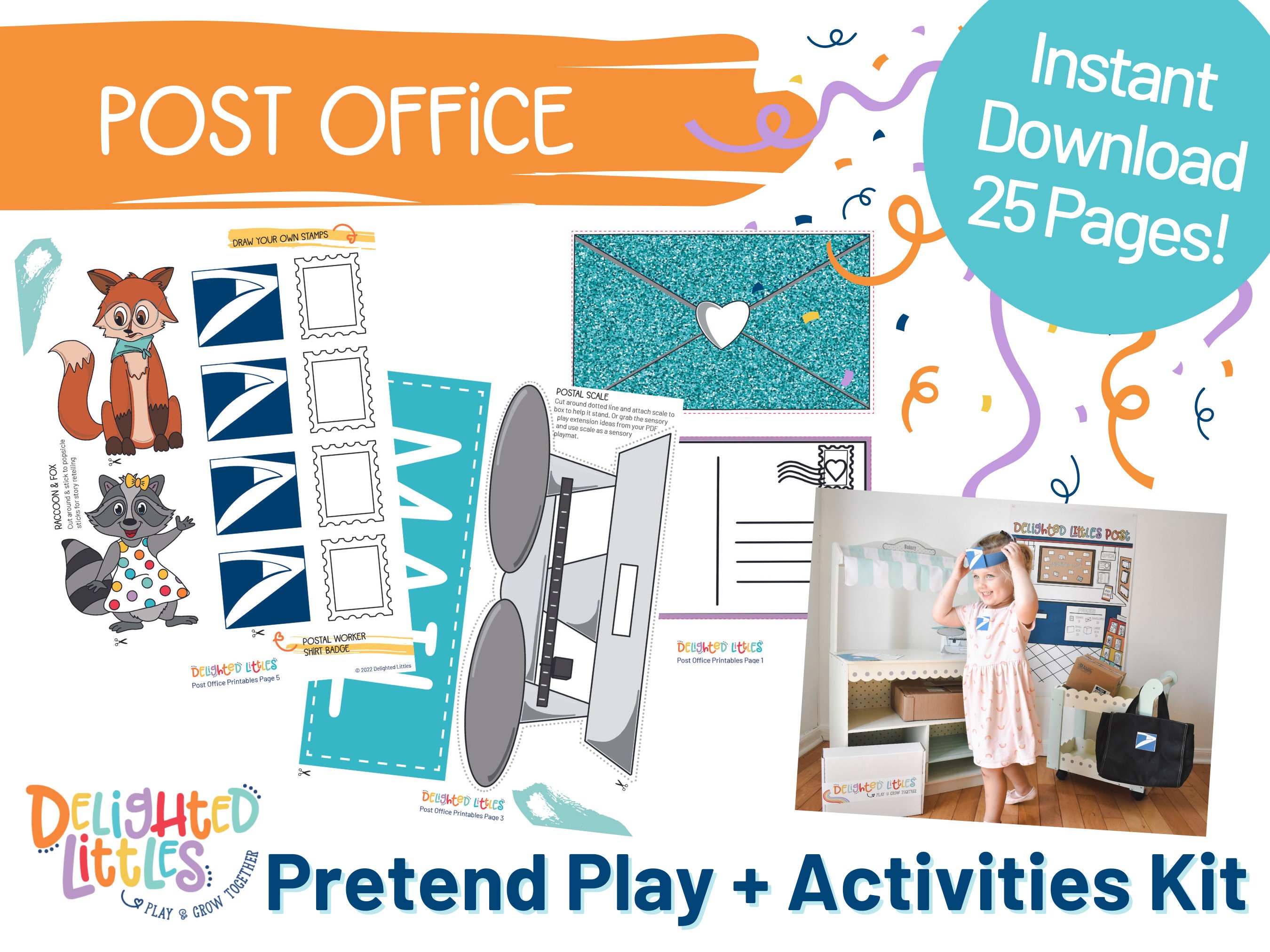 Post Office Pretend Play, Pretend Play Printables, Digital Pretend Play ...