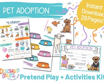 Pet Adoption Certificate Pet Adoption Pretend Play Pet - Etsy