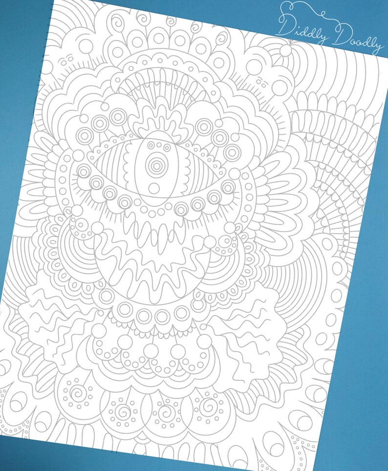 Tracing Pages Diddly Doodly Coloring Pages Adult Coloring - Etsy