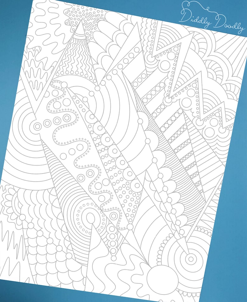 Tracing Pages Diddly Doodly Coloring Pages Adult Coloring - Etsy