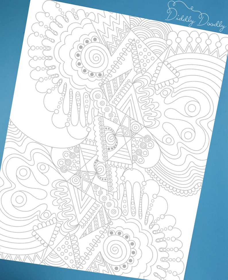 Tracing Pages Diddly Doodly Coloring Pages Adult Coloring - Etsy