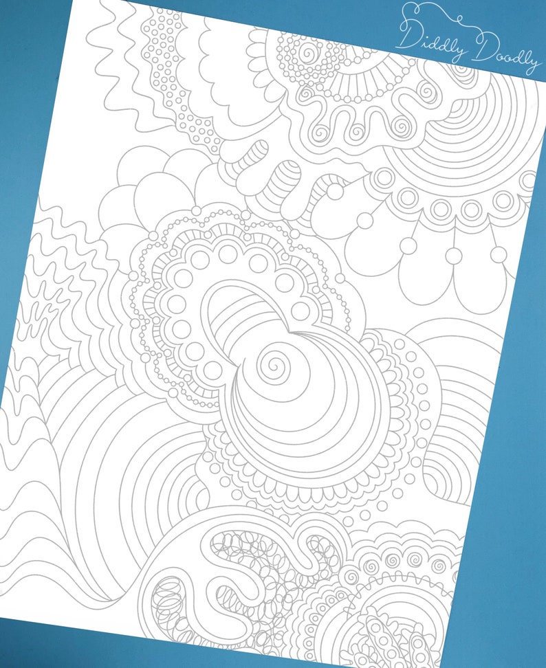 Tracing Pages Diddly Doodly Coloring Pages Adult Coloring - Etsy