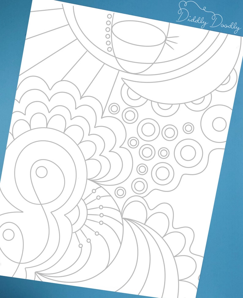 Tracing Pages Diddly Doodly Coloring Pages Adult Coloring - Etsy