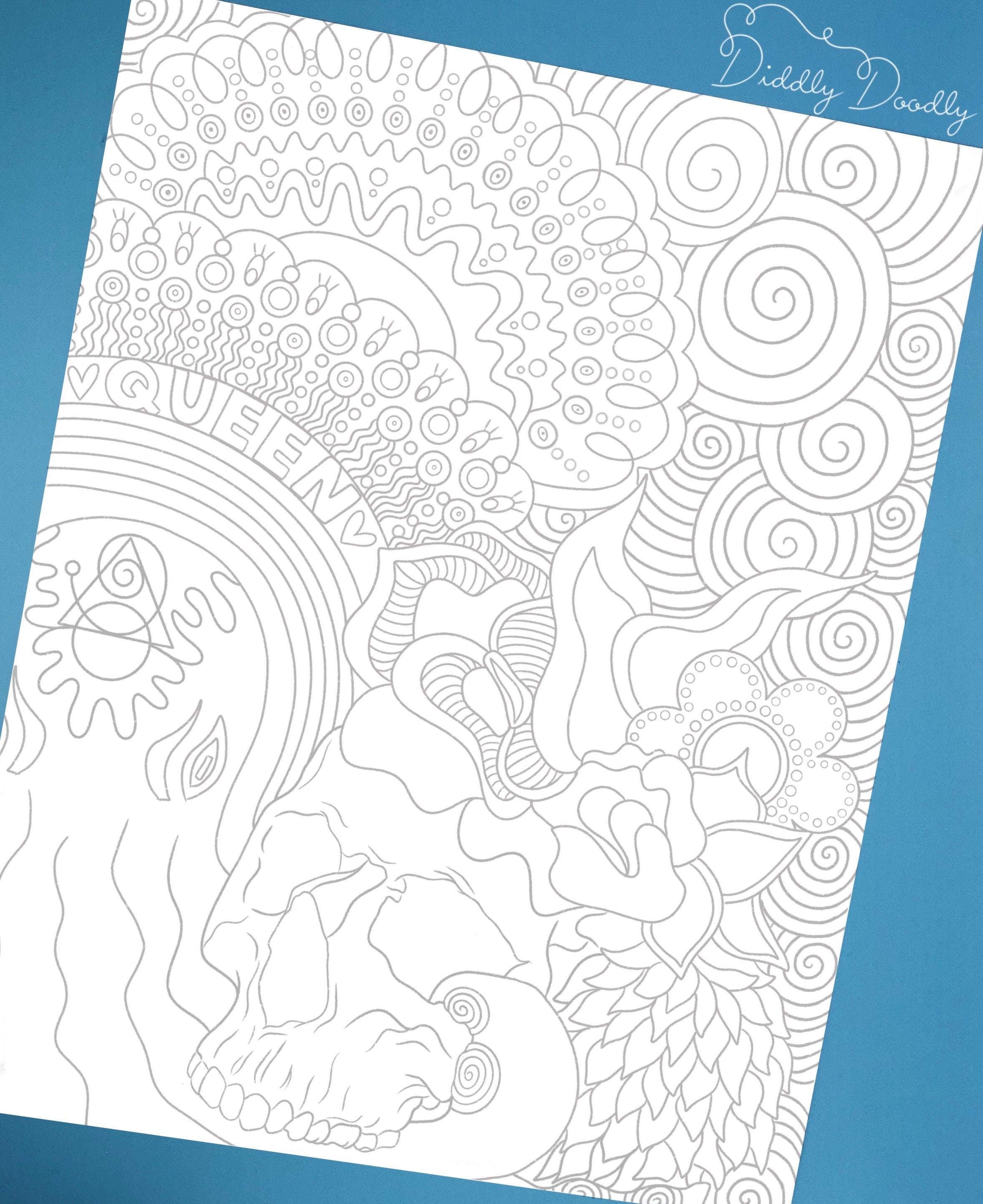 Tracing Pages Diddly Doodly Coloring Pages Adult Coloring - Etsy Ireland