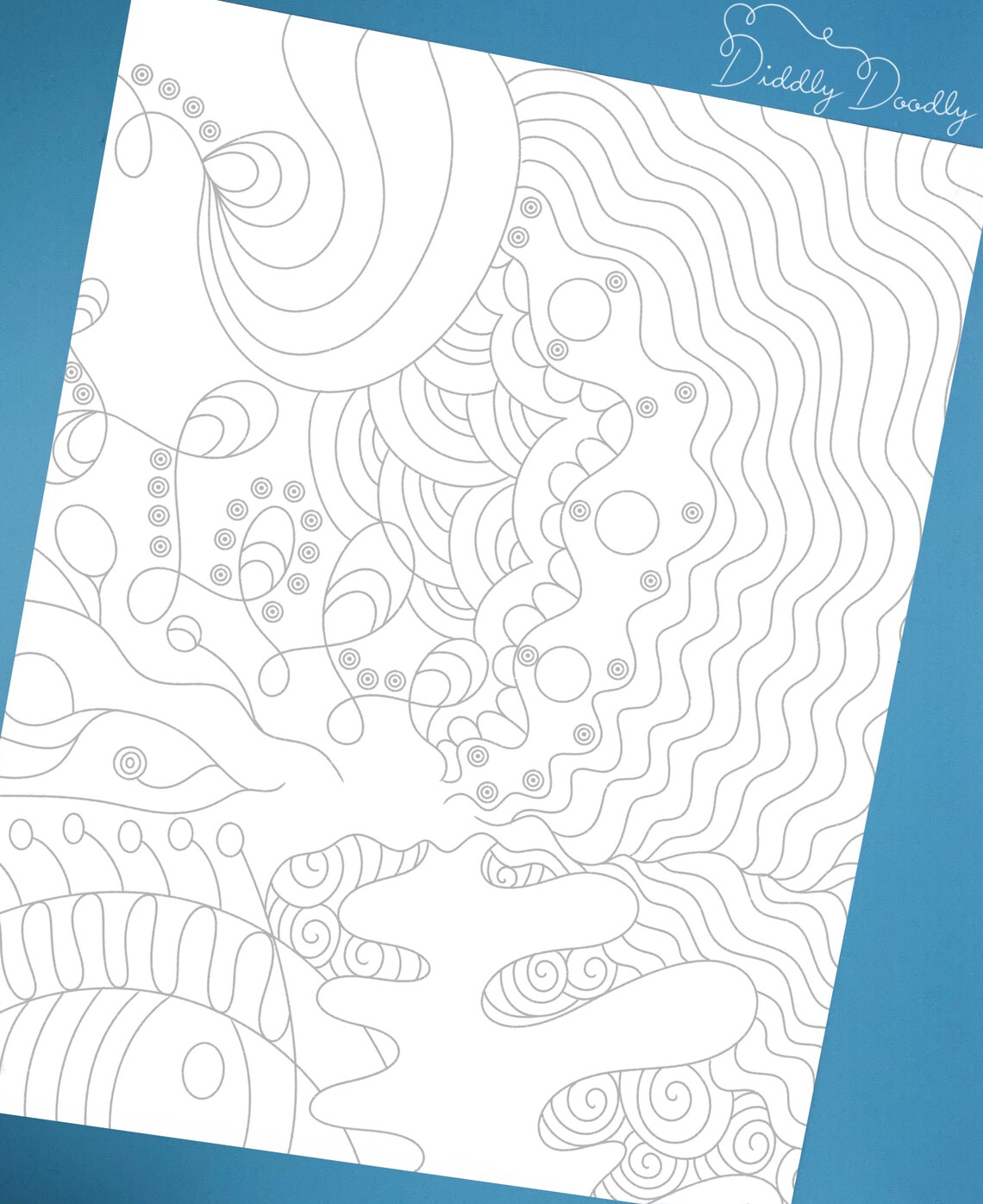 Tracing Pages Diddly Doodly Coloring Pages Adult Coloring - Etsy