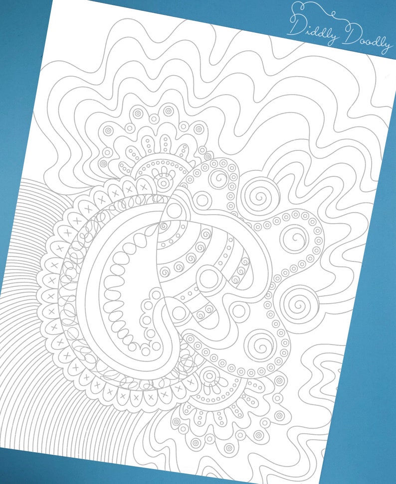 Tracing Pages Diddly Doodly Coloring Pages Adult Coloring - Etsy