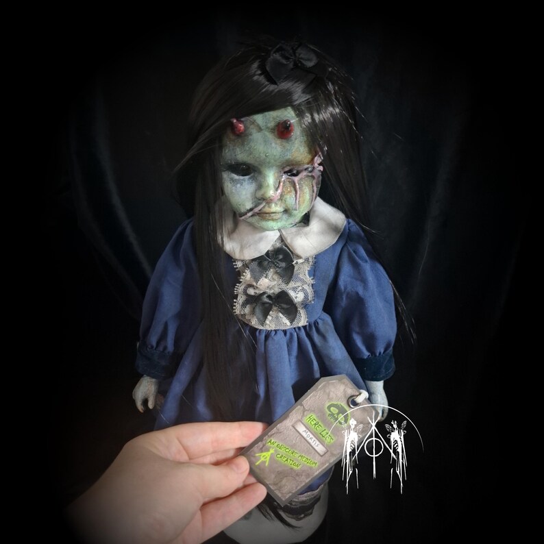 Mortis - Gothic Horror Demon Horns Sfx Gore Porcelain Doll Black Hair ...
