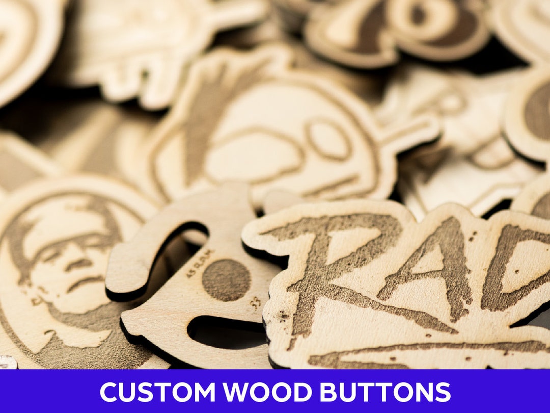 Custom Made Buttons Unique Pins Wood Button Classic Pins - Etsy