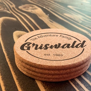 Personalized Cork Coaster Set, Custom Drink Coasters - Etsy