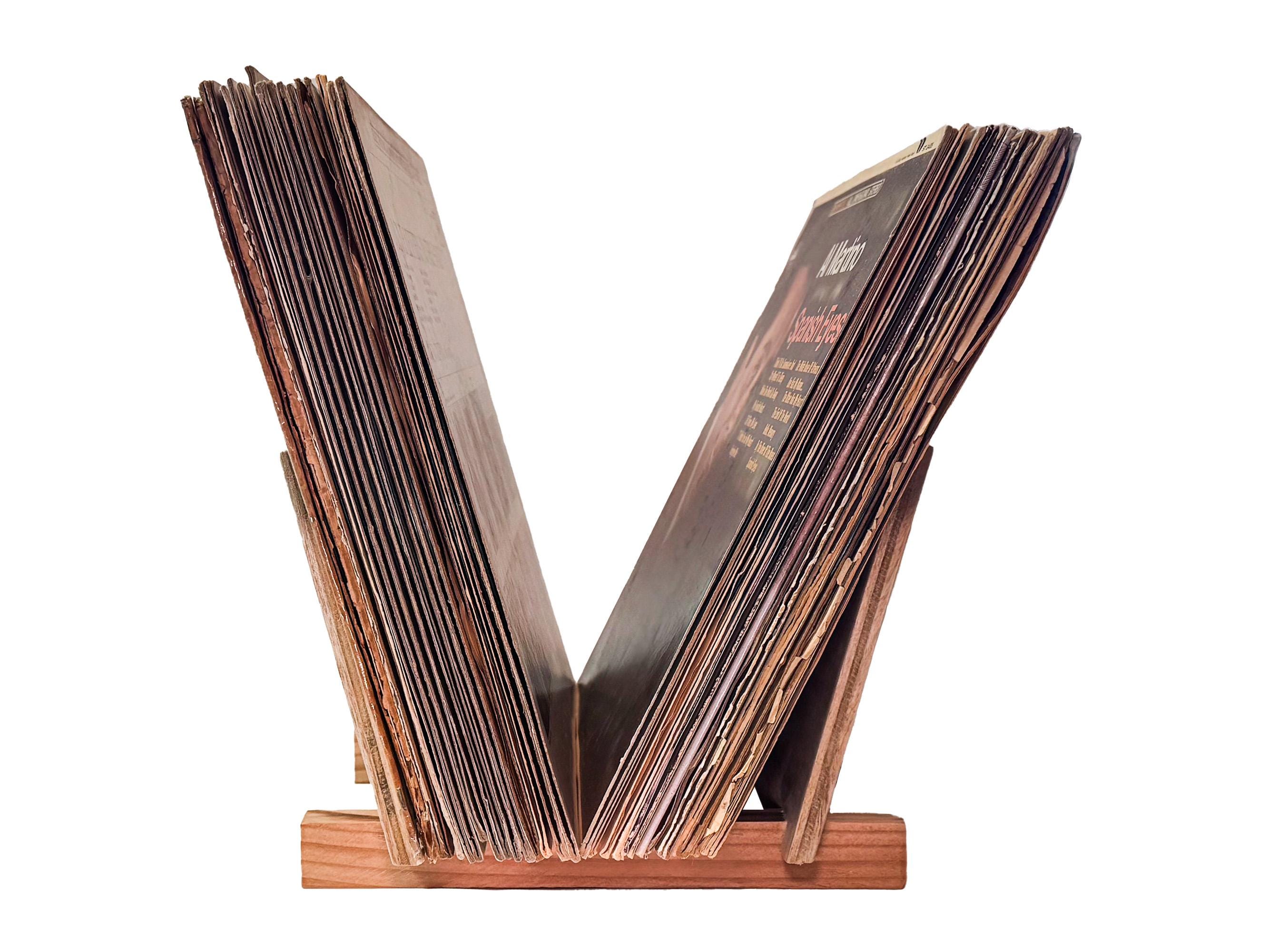Rustic Reclaimed Wood Vinyl Record Flip Stand | LP Storage - Etsy