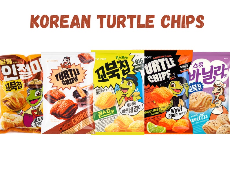 Korean Turtle Chips LARGE Size 5 Flavors 160g Exotic - Etsy