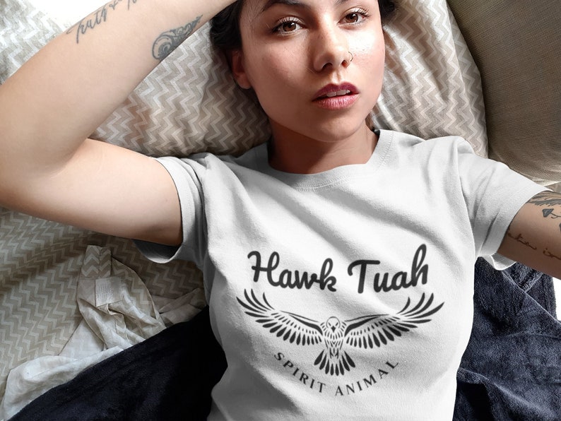 Hawk Tuah Spirit Animal Native American T Shirt Funny Viral Tiktok ...