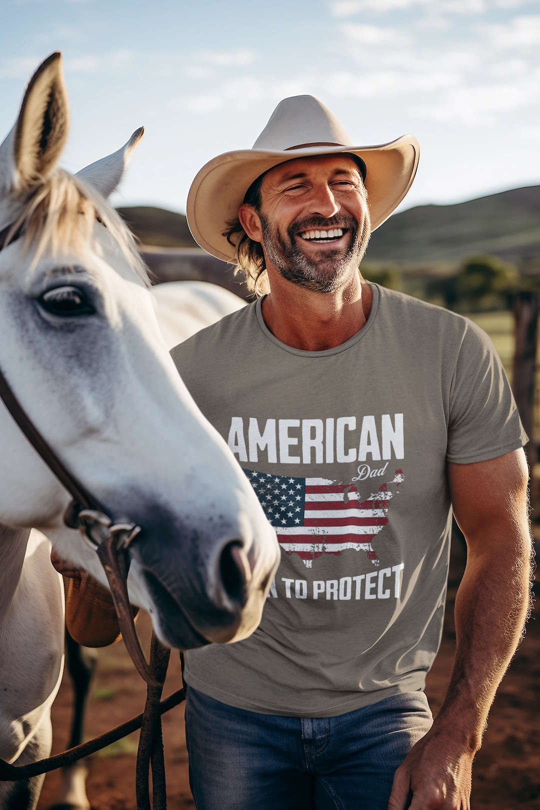 American Dad Born to Protect T-shirt Patriotic Apparel With American ...