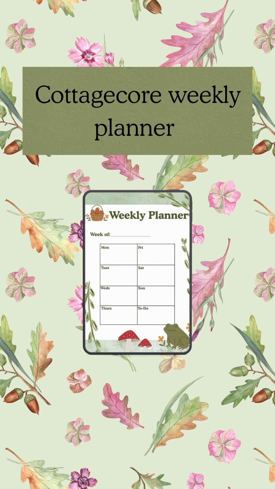 Cottage Core Weekly Planner - Etsy