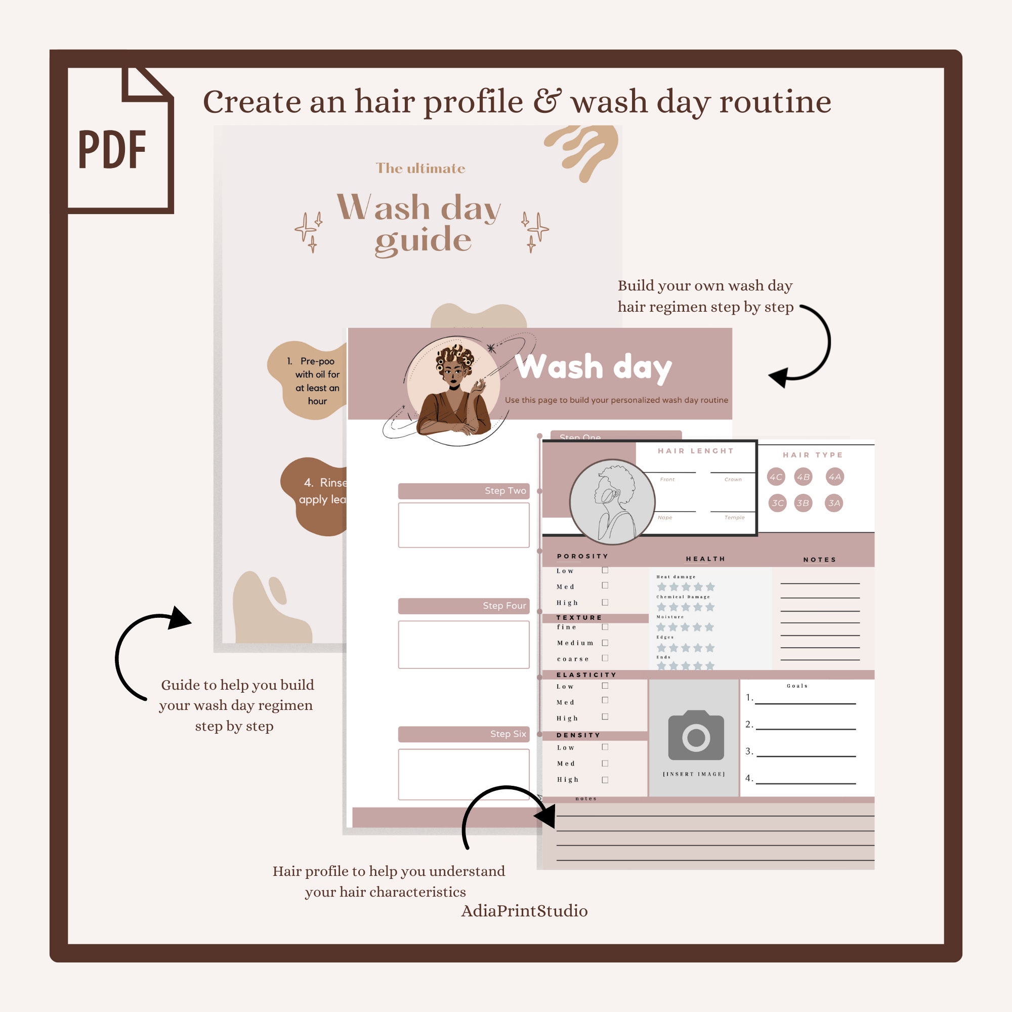 Hair Care Planner Journal for Healthy Hair | Natural Hair Planner ...