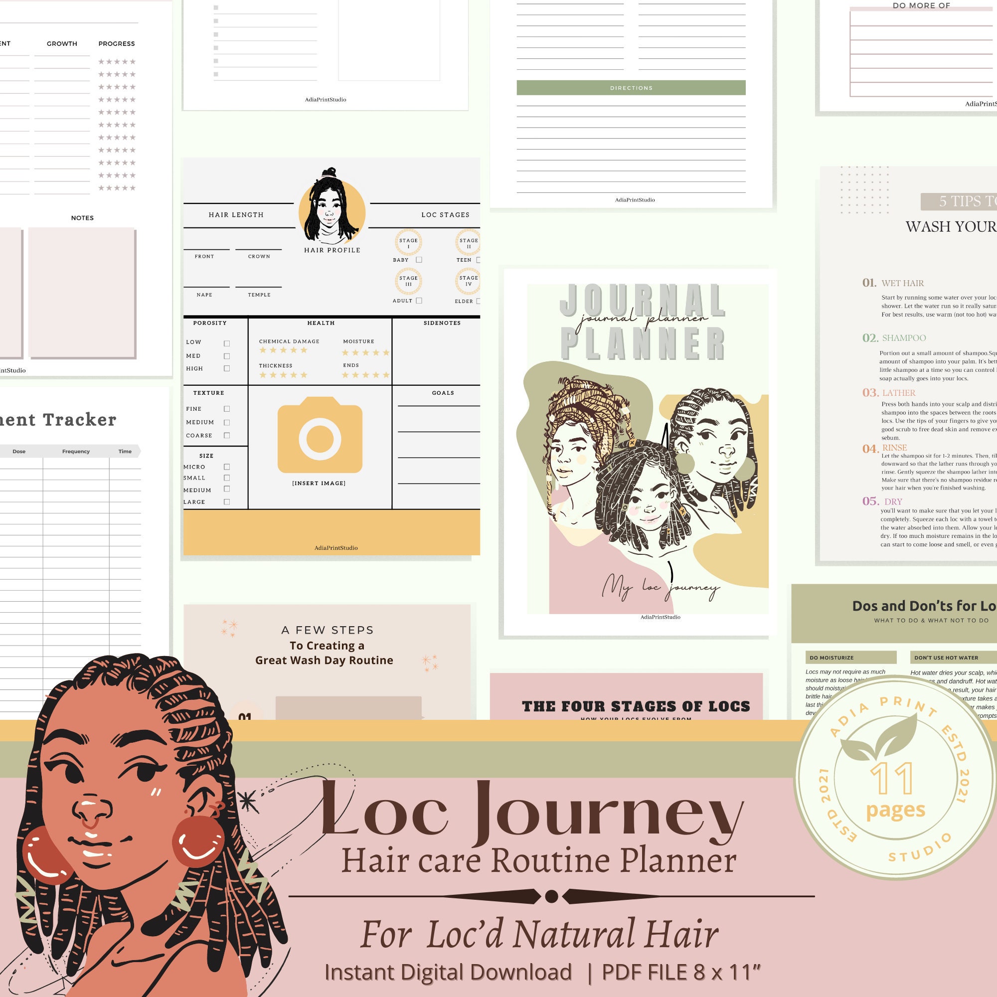 Loc’d Hair Care Planner Journal for Healthy Hair | Natural Loc’s Hair ...