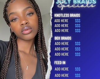 Braids Flyer, Braids Special Flyer, Braids Sale, Braider Flyer, Braids ...