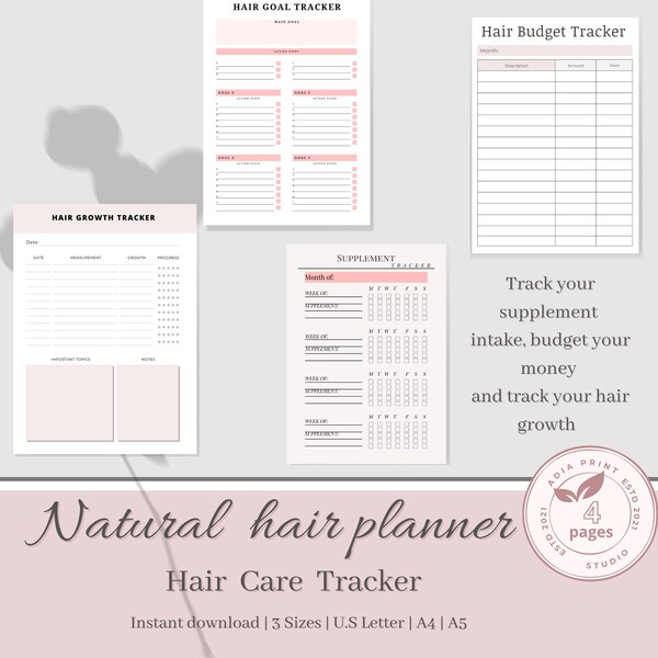 Hair Care Tracker Template - Etsy