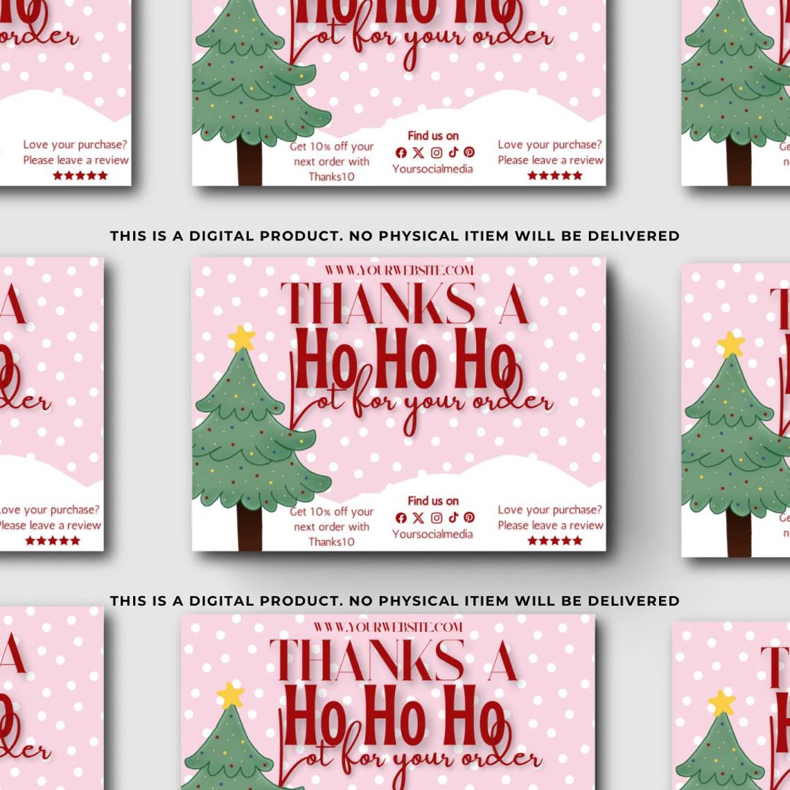 Festive Business Thank You Card Template, Holiday Thank You Card for ...
