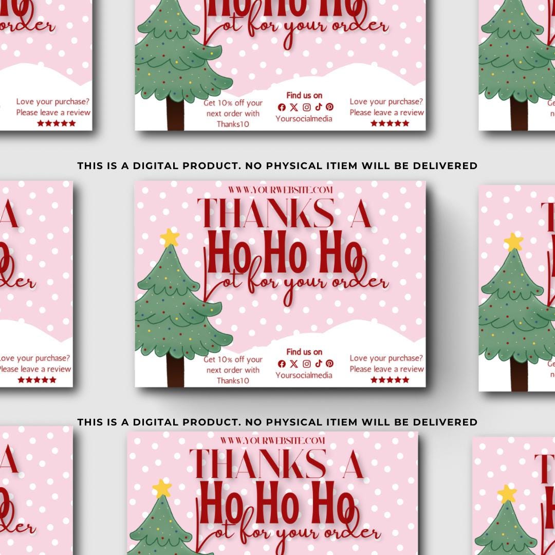 Festive Business Thank You Card Template, Holiday Thank You Card for ...