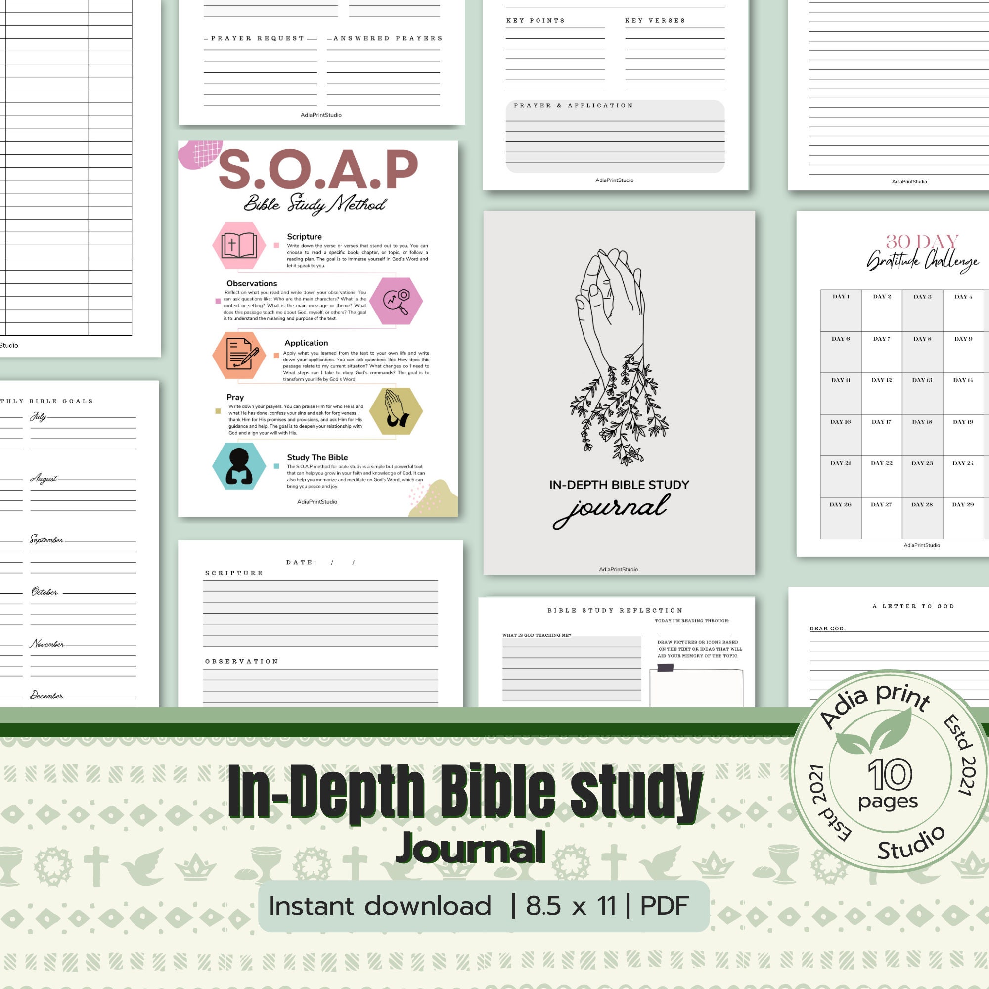In-depth Bible Study Journal: A Guided Journey Through the Scriptures ...