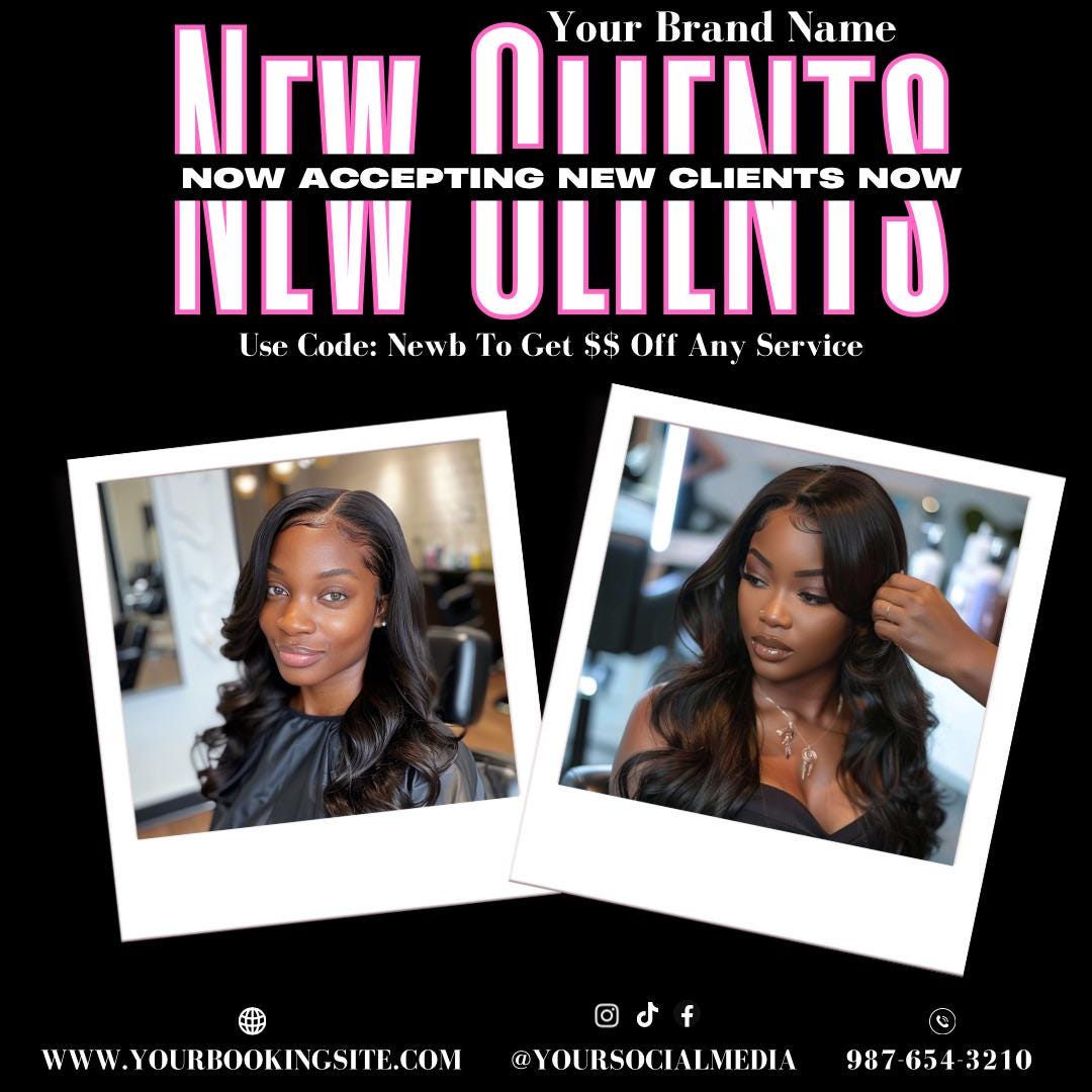 Animated Client Booking Flyer, Hair, Lashes, Nails, Canva Template - Etsy