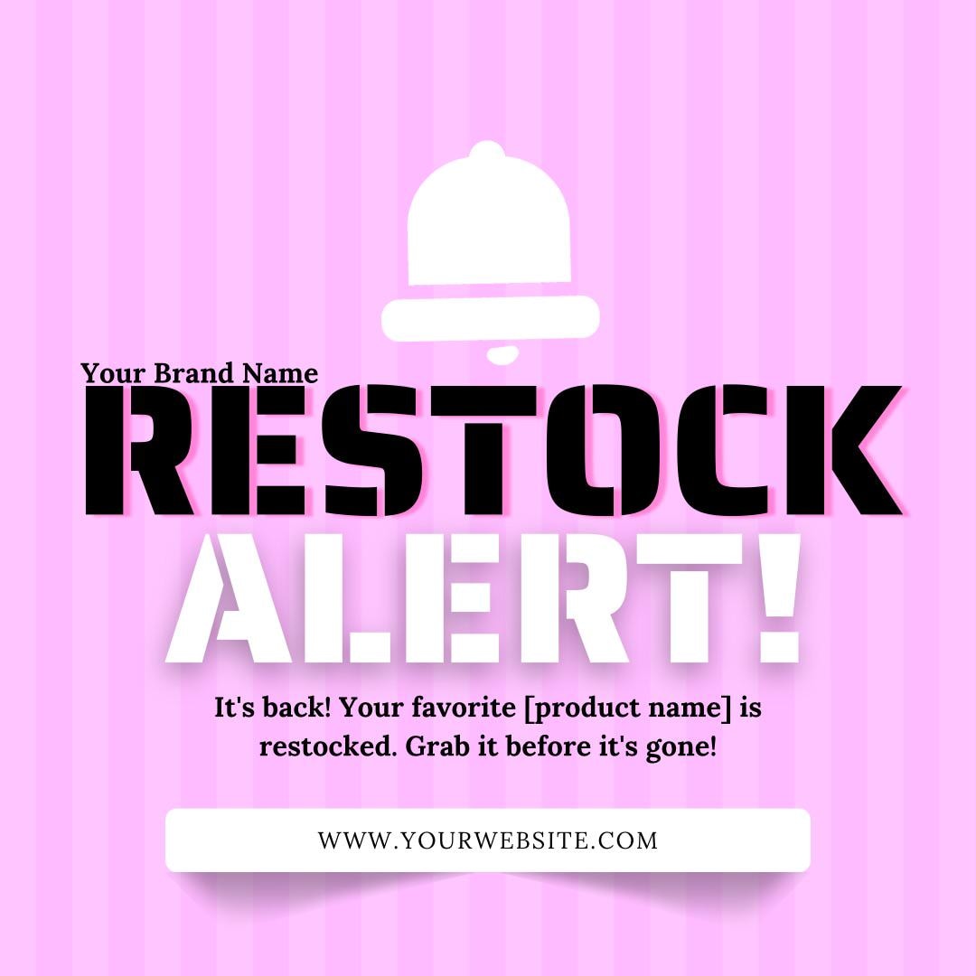 Restock Alert Video Flyer Template, Editable Canva Design (digital ...