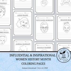 Influential & Inspirational Women in History Coloring Pages| Women ...