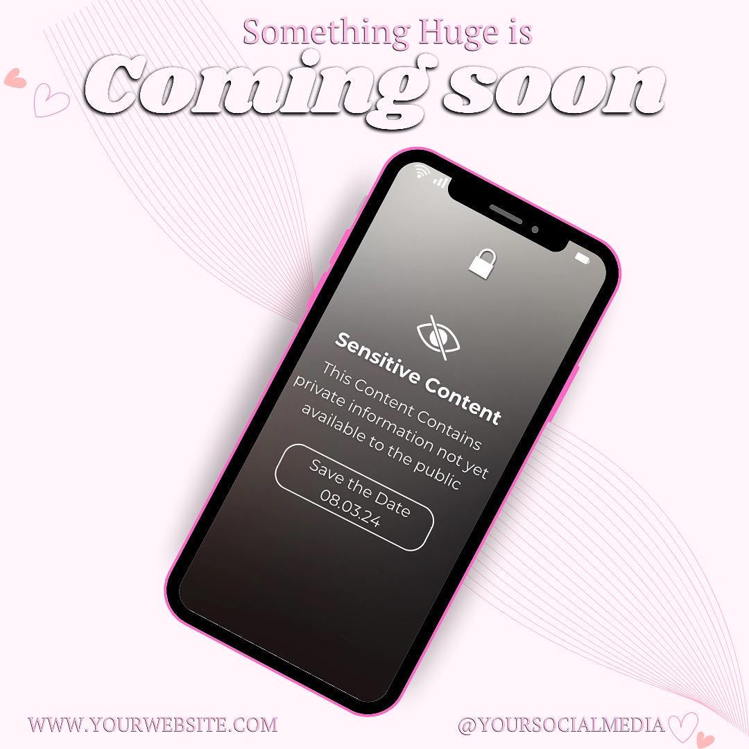 Coming Soon Sensitive Content Warning Premade Canva Flyer Template ...