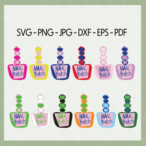 Nail Polish SVG Beauty SVG Nail Salon Clipart SVG Cut File | Etsy