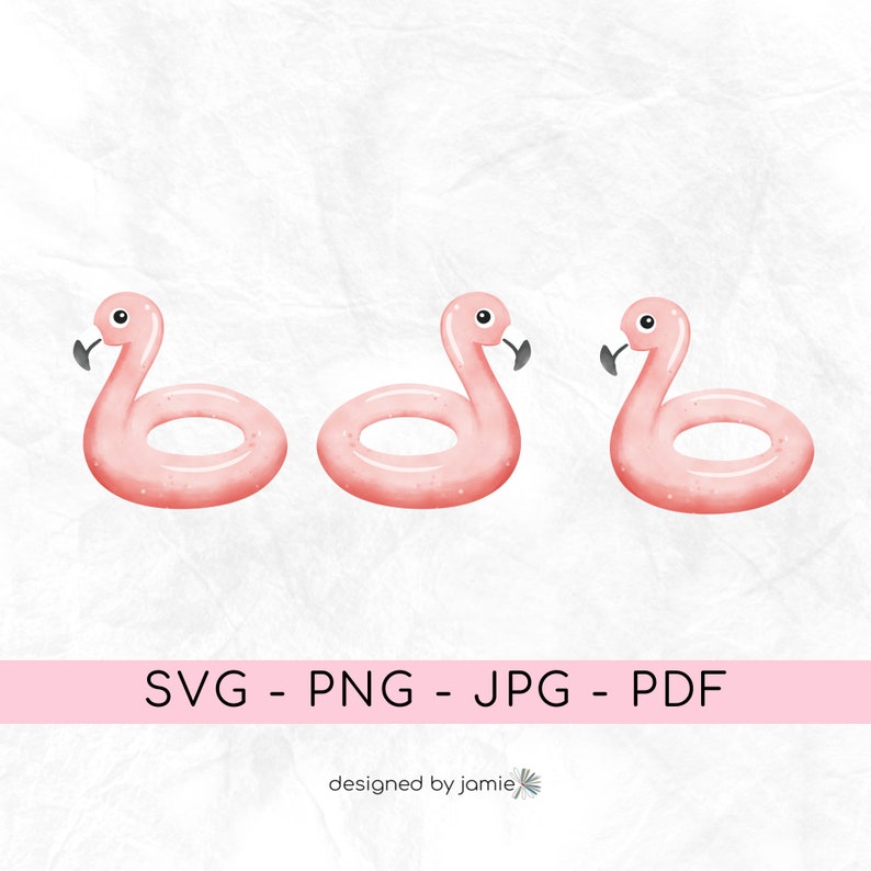 Cute Flamingo Pool Floats SVG Clipart for Cut Files, Sublimation ...