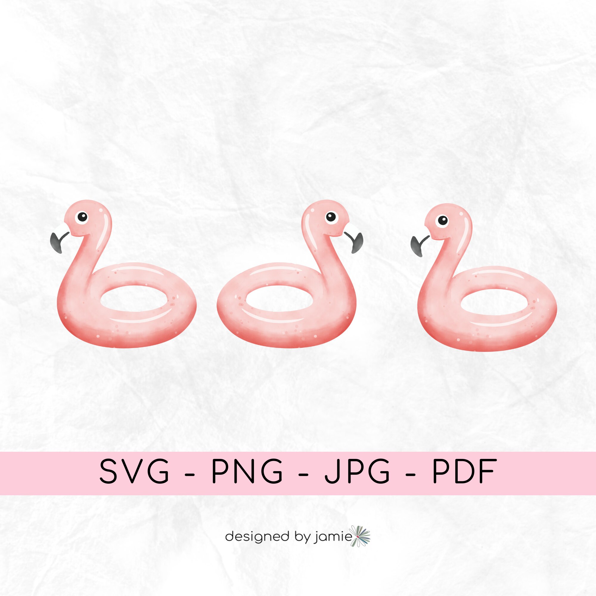 Cute Flamingo Pool Floats SVG Clipart for Cut Files, Sublimation ...