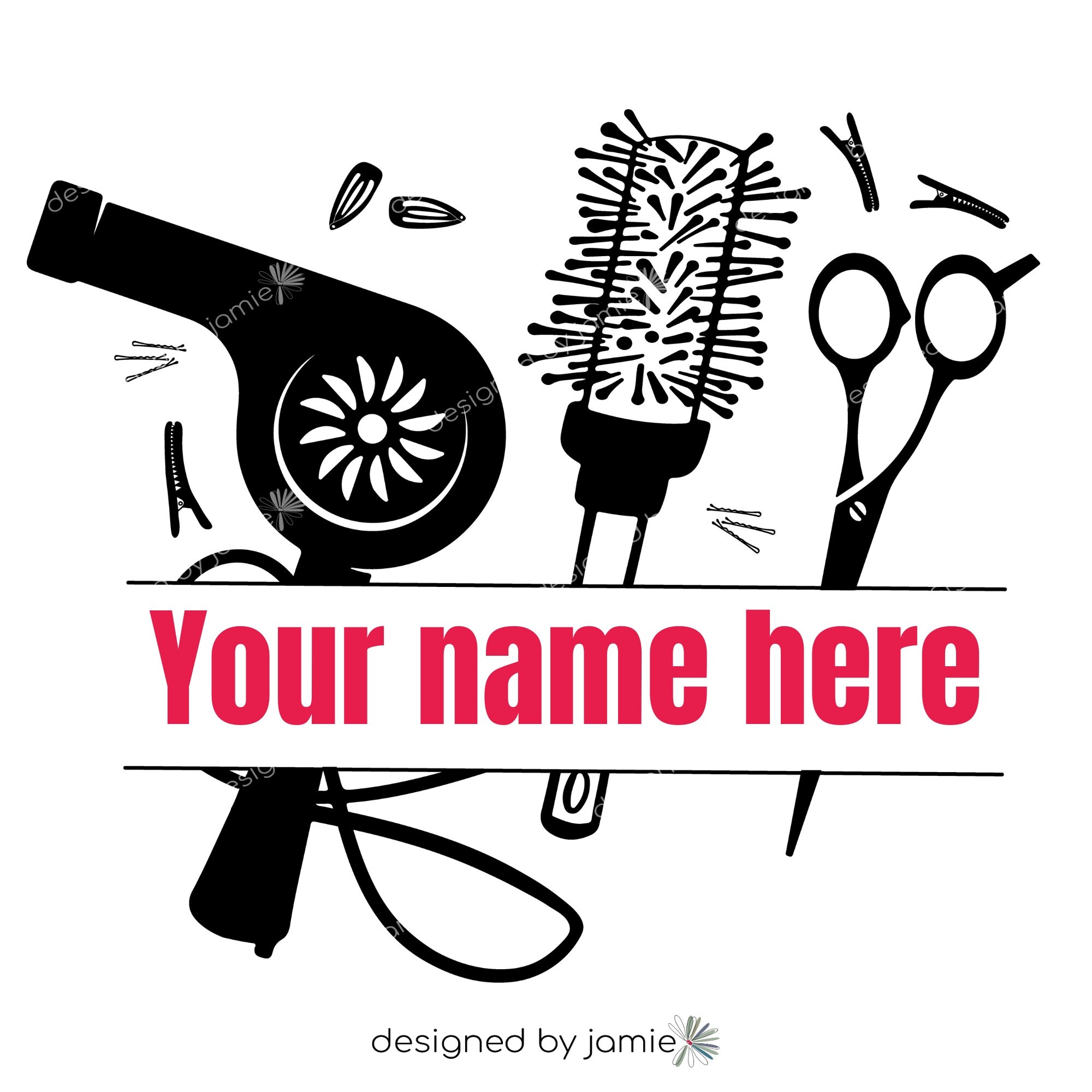 Personalized Hair Stylist Name Frame SVG Custom Hair Salon Decor - Etsy