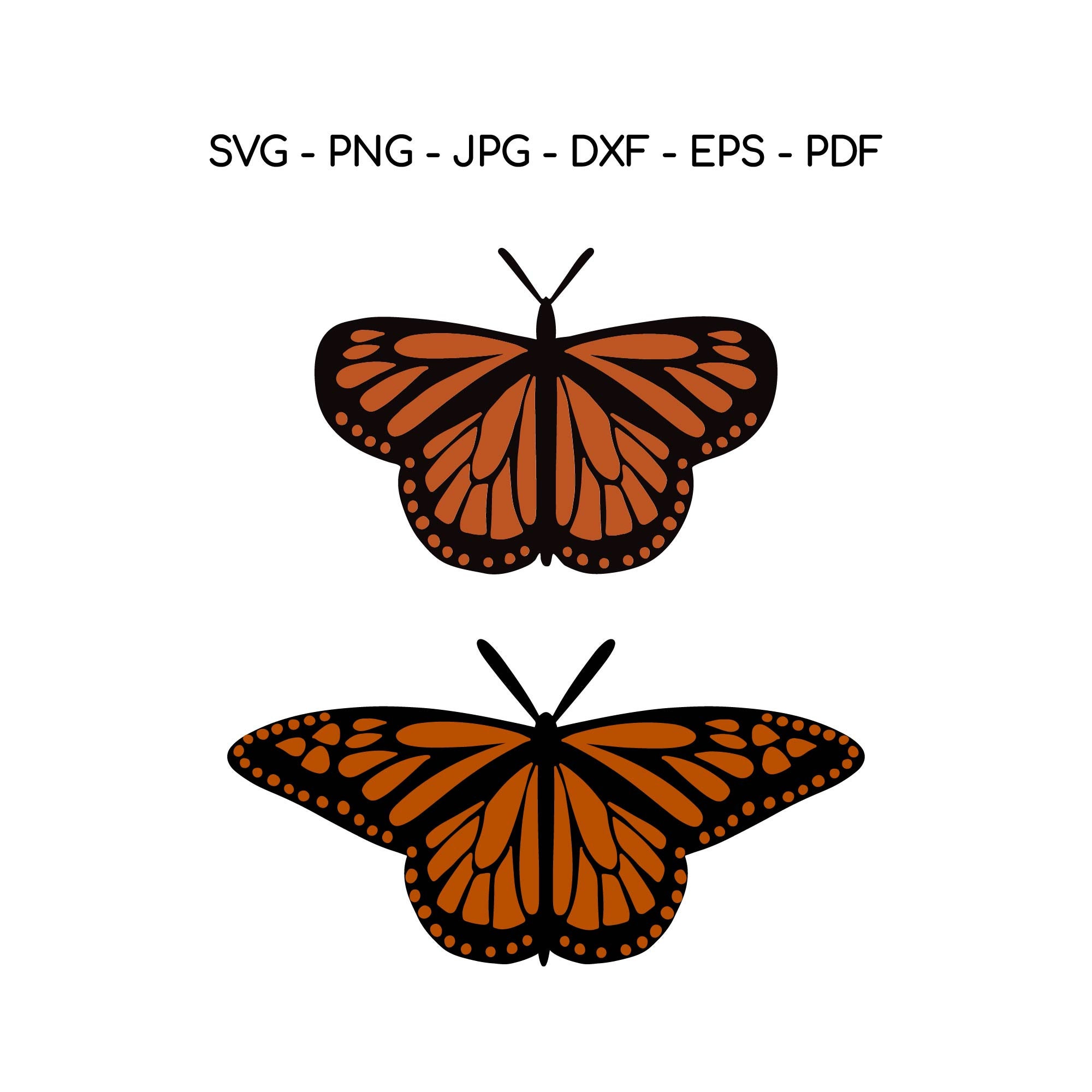 Monarch Butterflies Svg, Butterfly Cut File, Butterfly Clip Art, Dxf ...