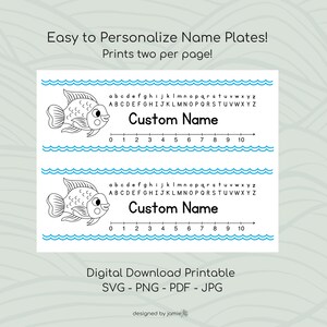 Personalized Ocean Animal Name Plate Digital Download - Etsy
