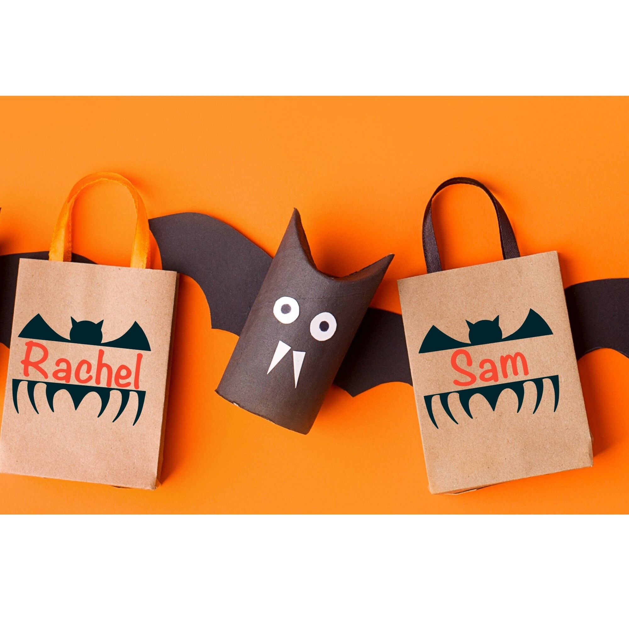 Halloween bat split name frame svg Bat monogram SVG PNG | Etsy