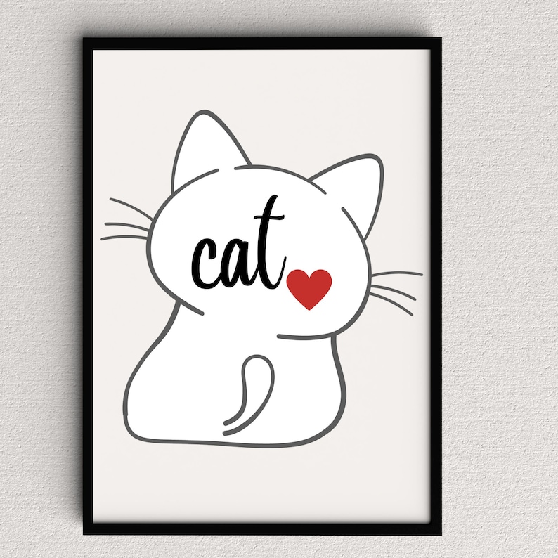 Cat Design Digital Download, Cat Home Decor, Creative Project, Cat ...