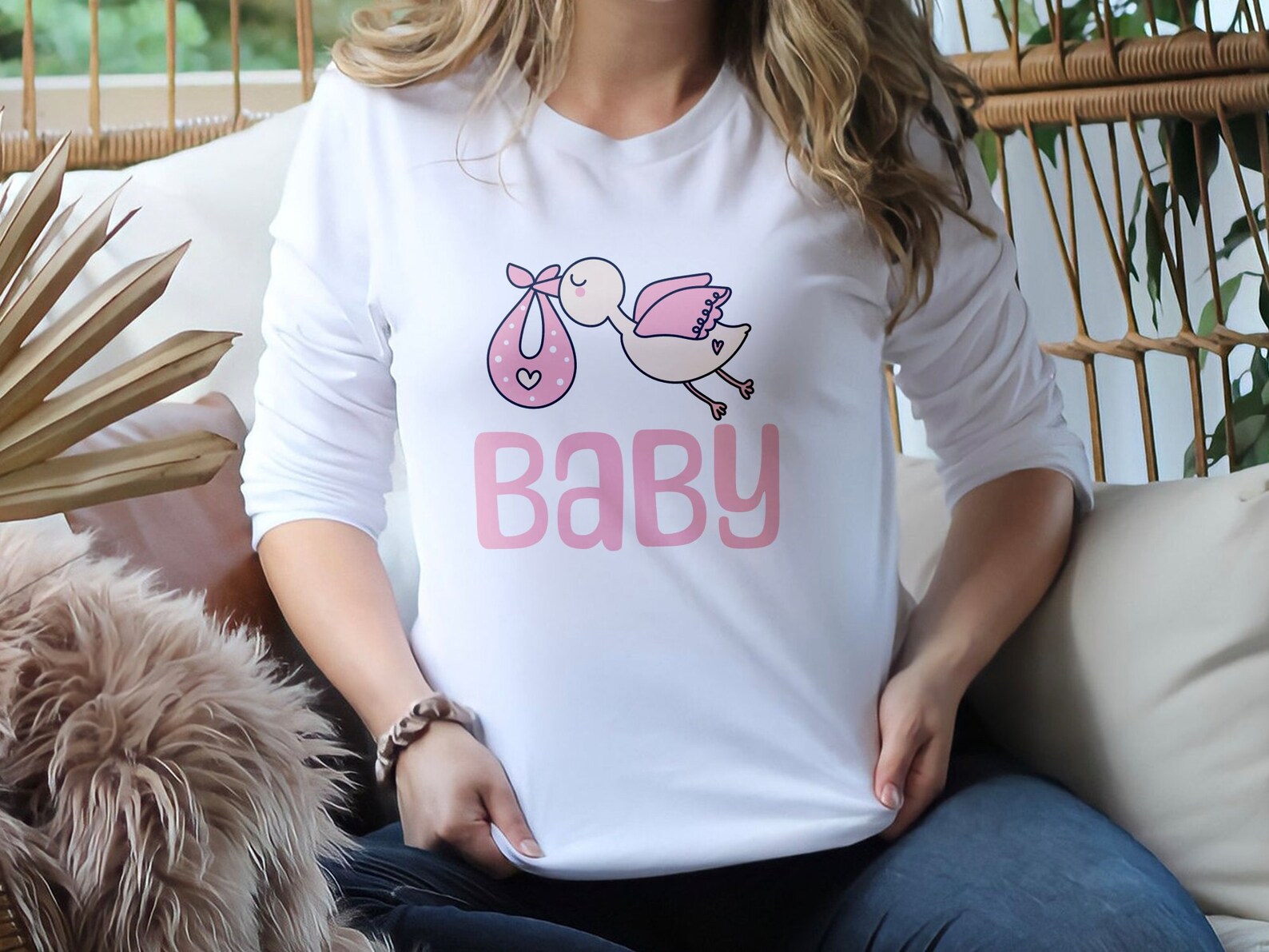 Baby Stork SVG Baby Girl SVG Cut Stork Clipart Baby Shower Svg ...