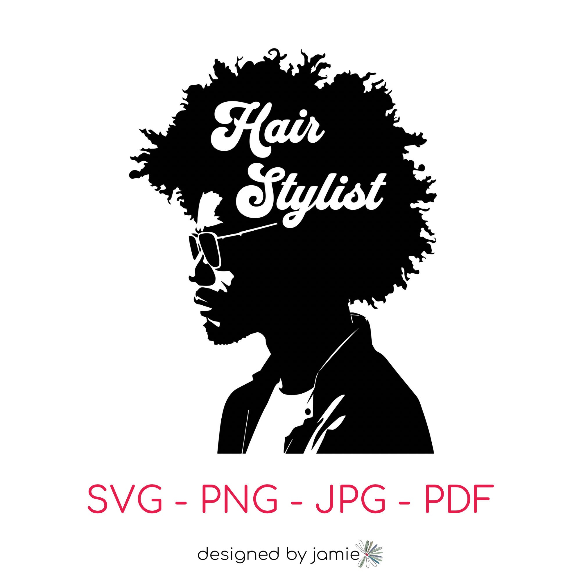 Natural Hair Stylist SVG Digital Download, Afro Natural Hair Clipart ...