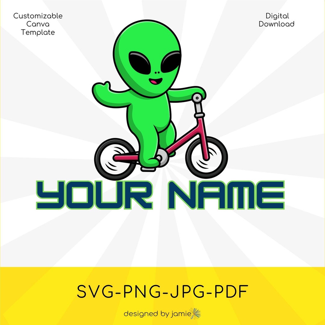 Customizable Space Alien Canva Digital Download Template - Etsy