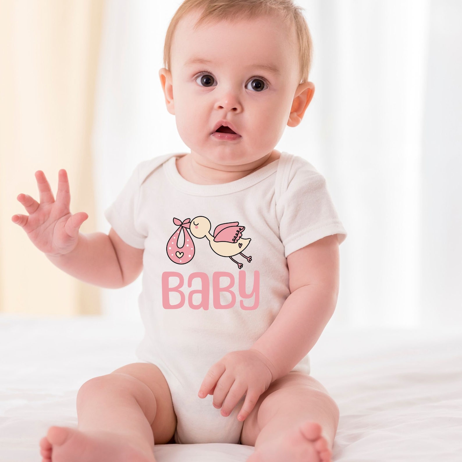 Baby Stork SVG Baby Girl SVG Cut Stork Clipart Baby Shower Svg ...