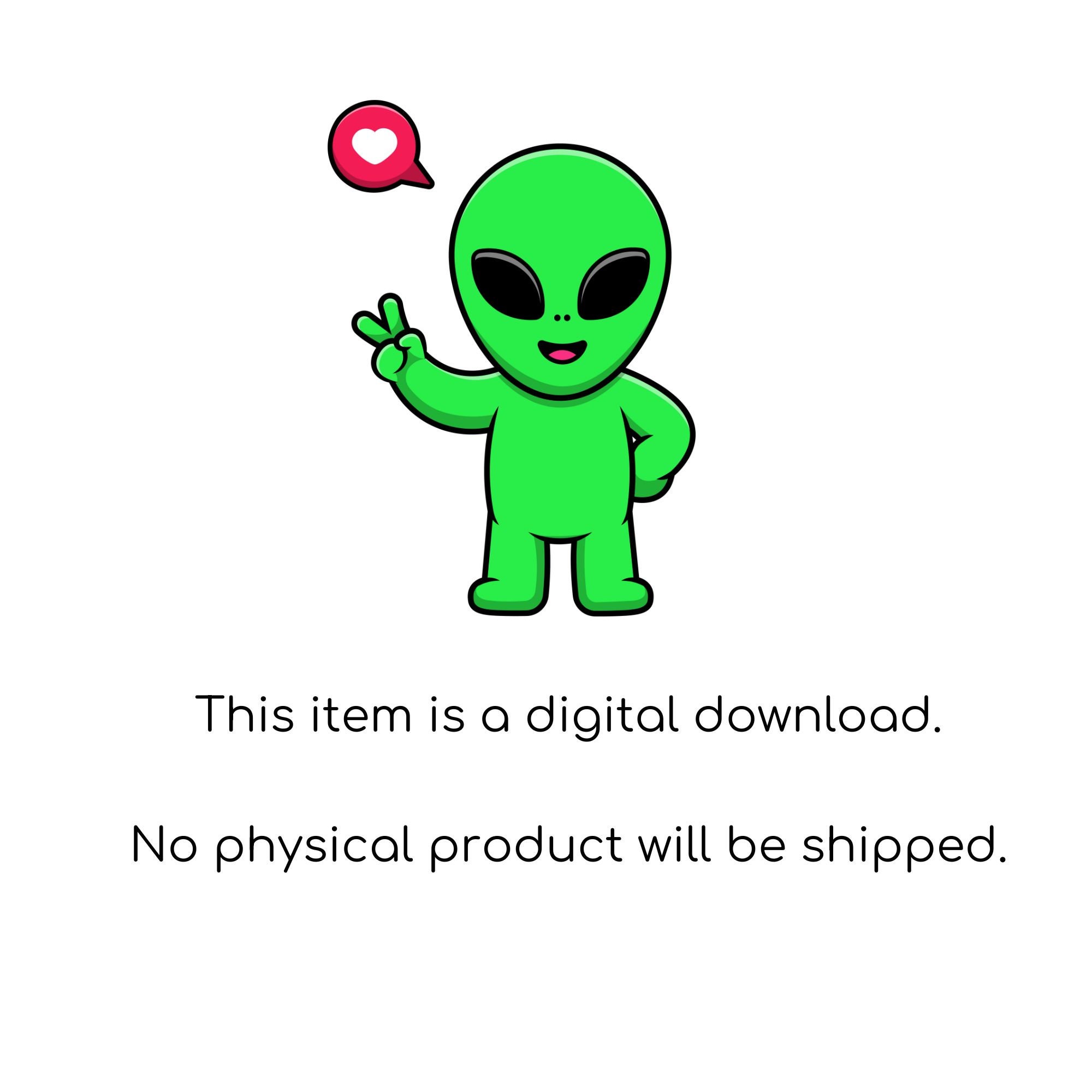 Customizable Space Alien Canva Digital Download Template - Etsy