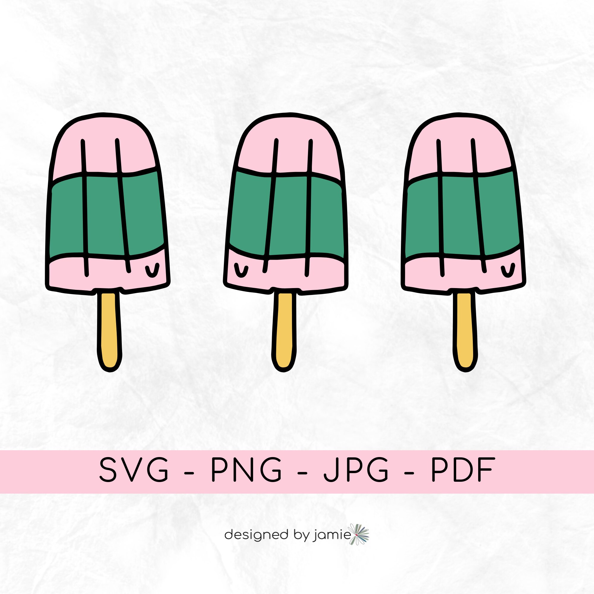 Cute Summer Popsicle SVG Clipart for Cut Files, Sublimation ...