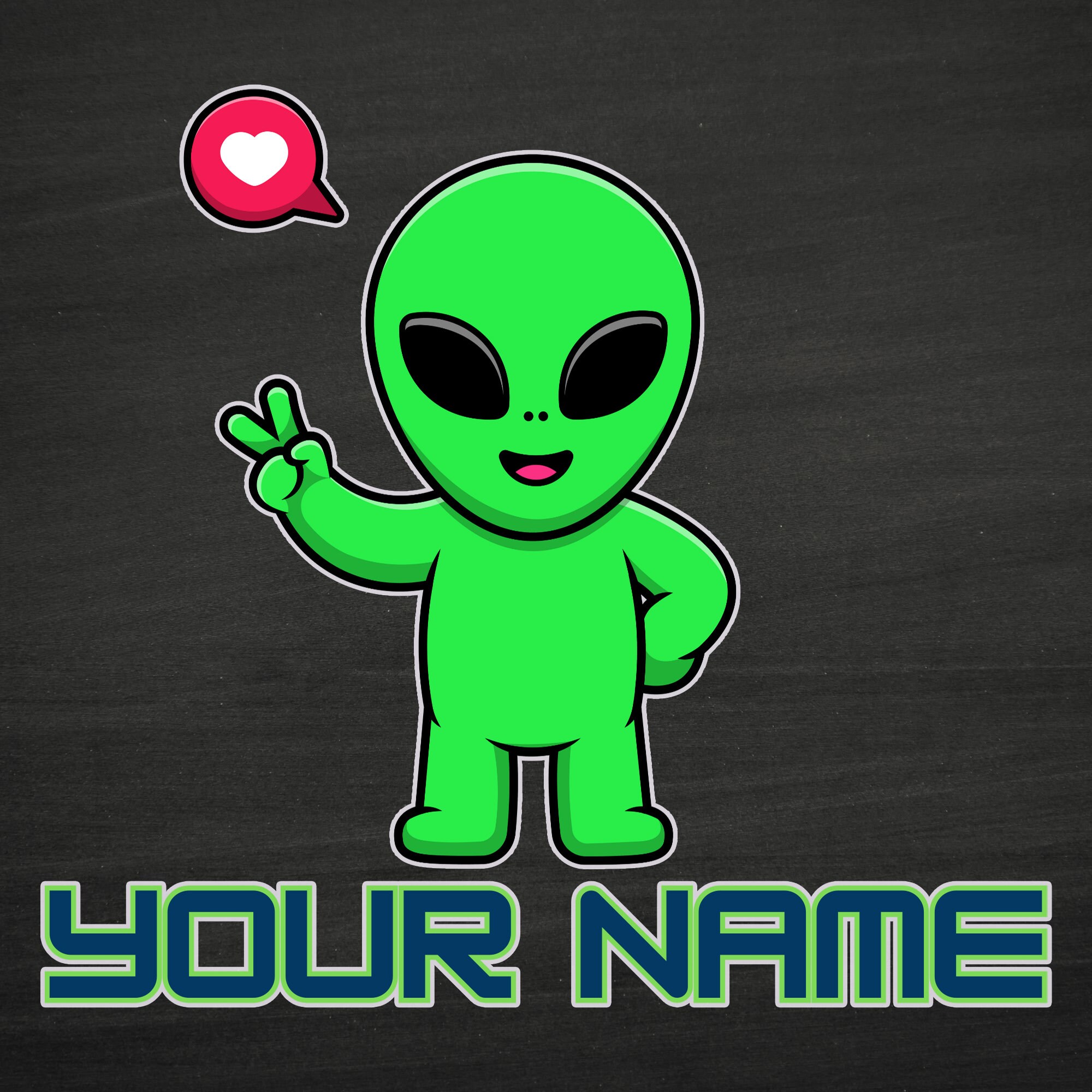Customizable Green Alien Canva Digital Download Template - Etsy