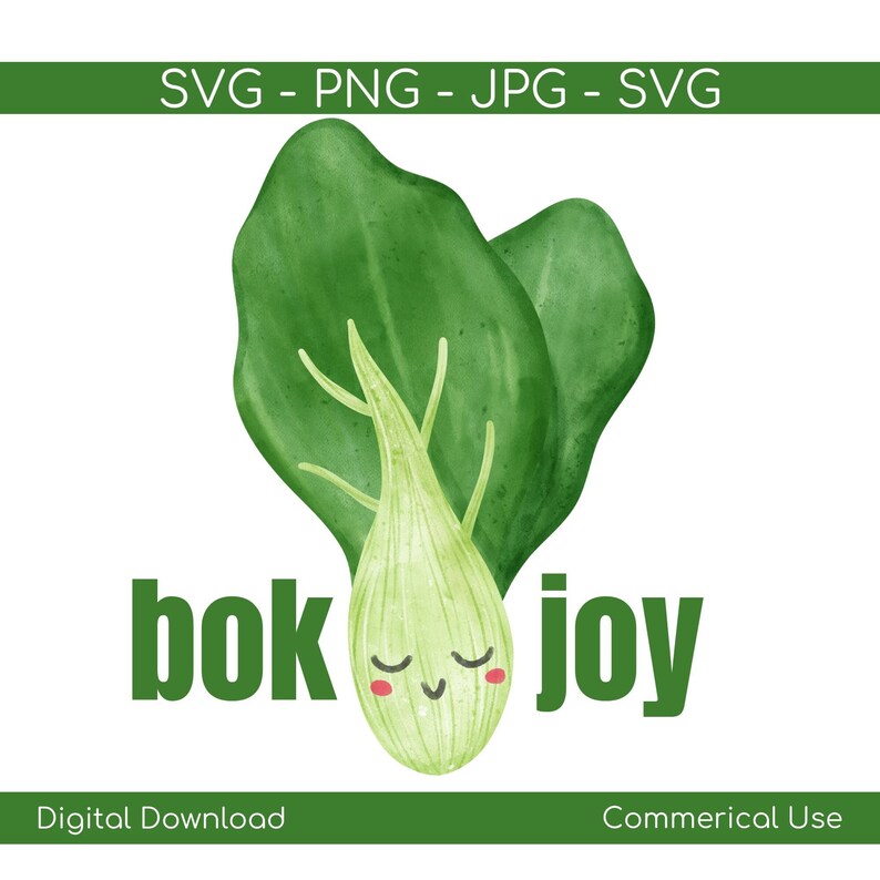 Bok Choy Veggie Cartoon Svg Funny Veggie Svg for Veggie Lovers Vegan ...