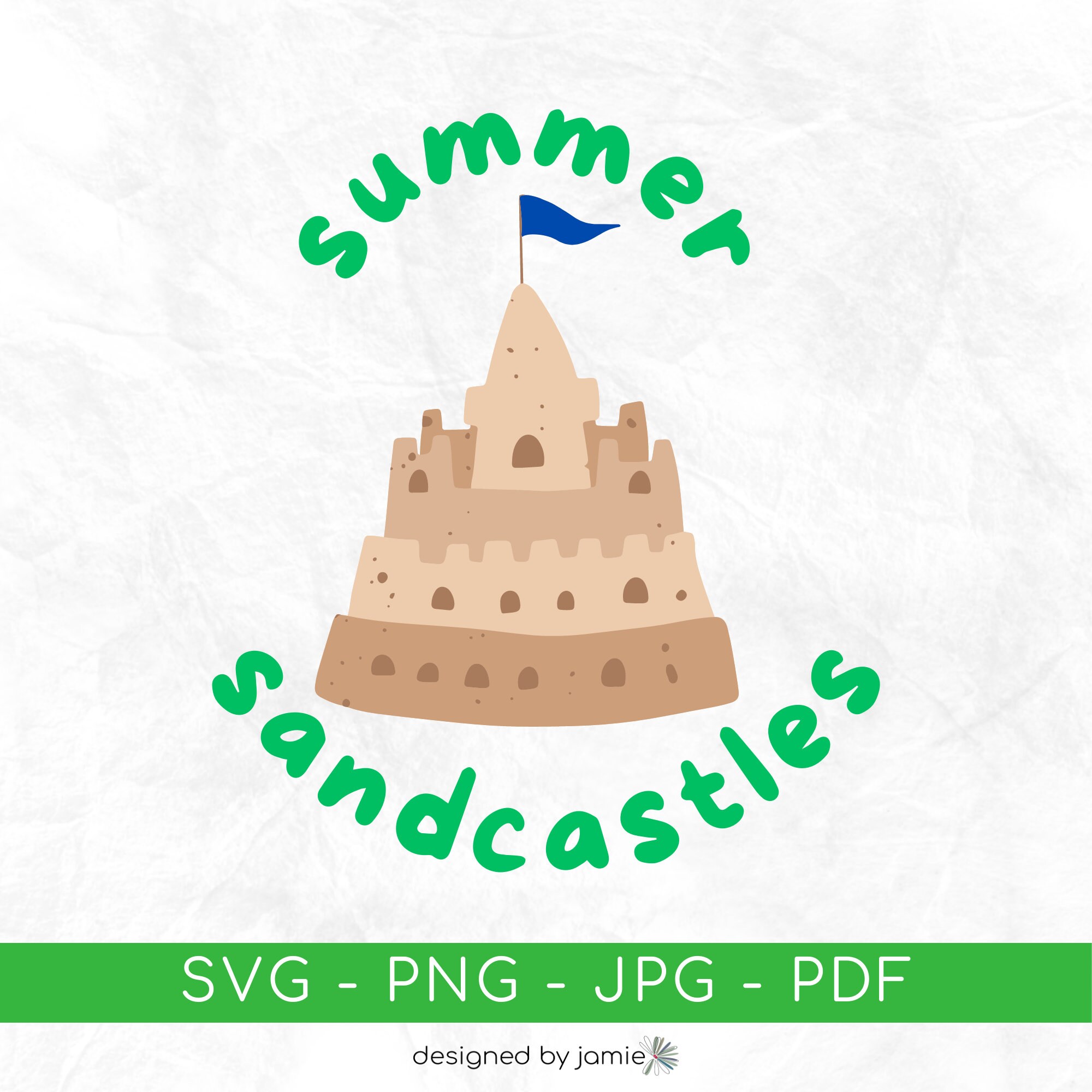 Summer Sandcastle SVG Digital Download, Clipart for Summer Tshirt ...