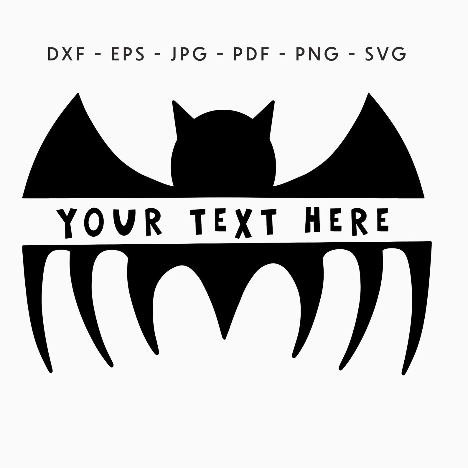 Halloween bat split name frame svg Bat monogram SVG PNG | Etsy