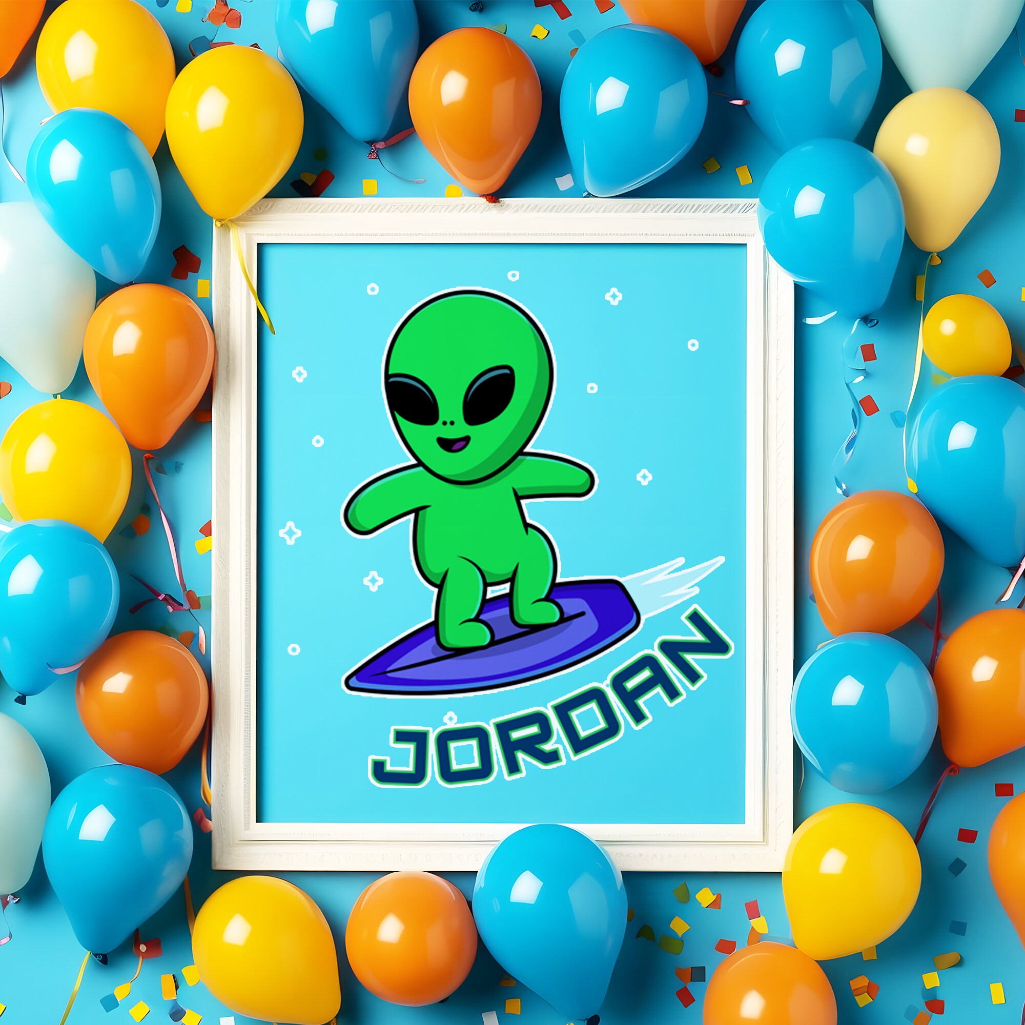 Customizable Space Alien Canva Digital Download Template - Etsy