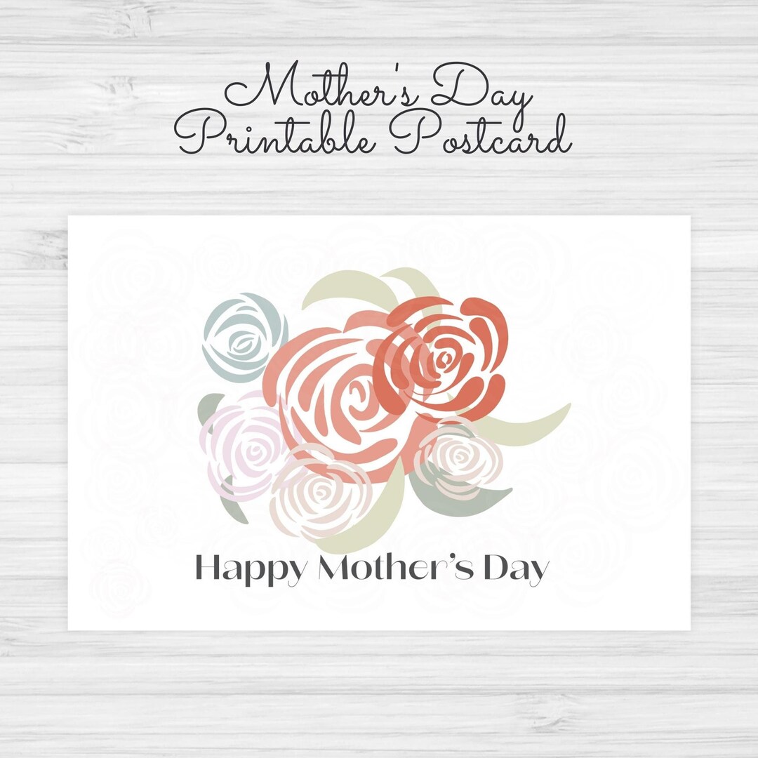 Mother’s Day Printable Digital Postcard PDF - Etsy